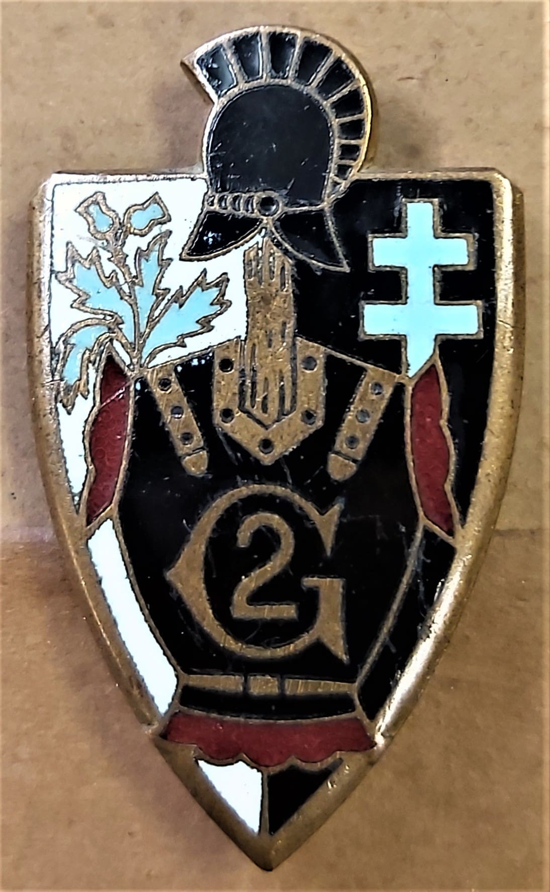 2nd REGIMENT REGIMENTAL BADGE ENGEERING BADGE- ENAMAEL - FRANCE ...