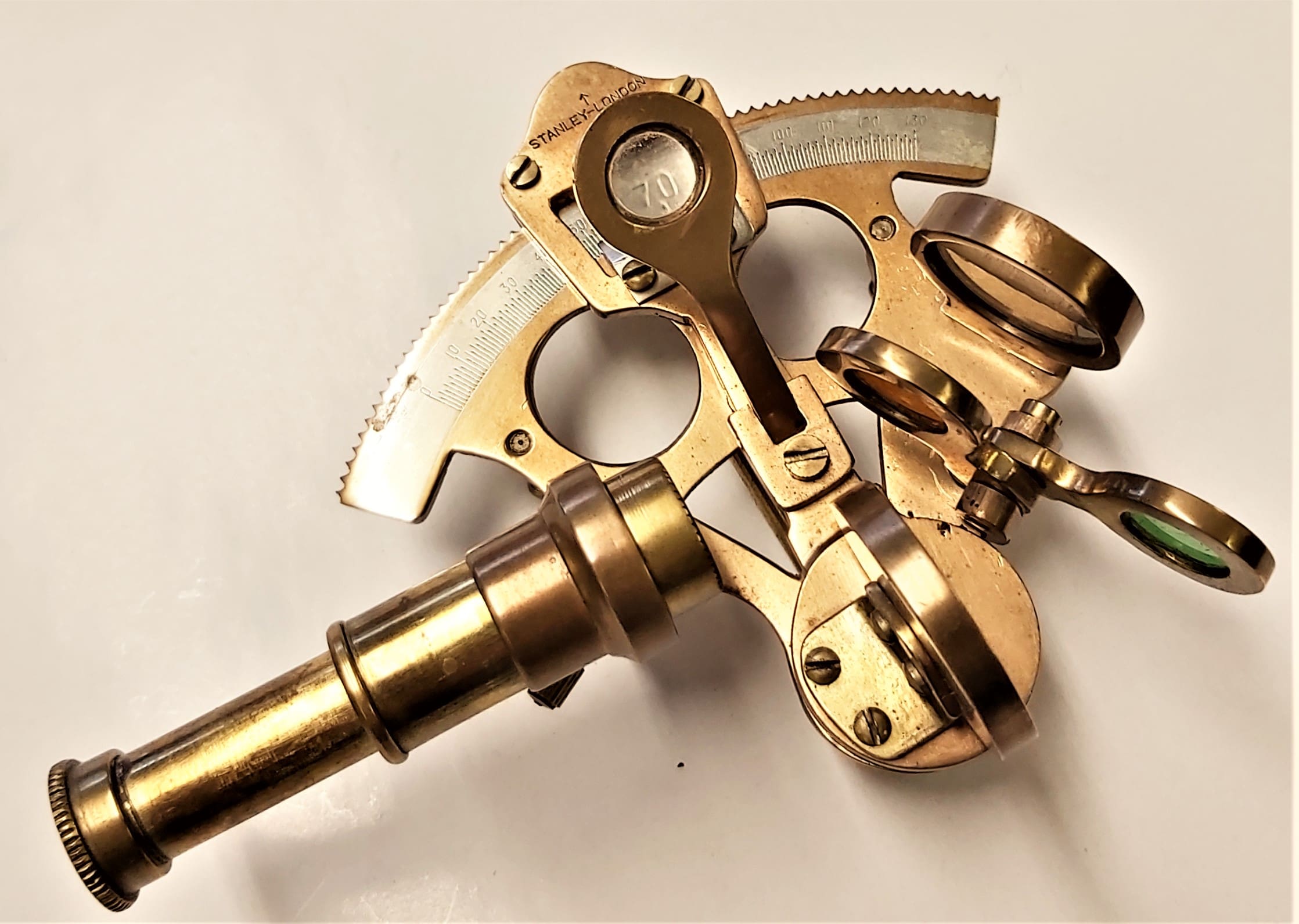 SMALL SEXTANT - STANLEY LONDON WITH AN ARROW - BRASS - BRITISH ARMY ...